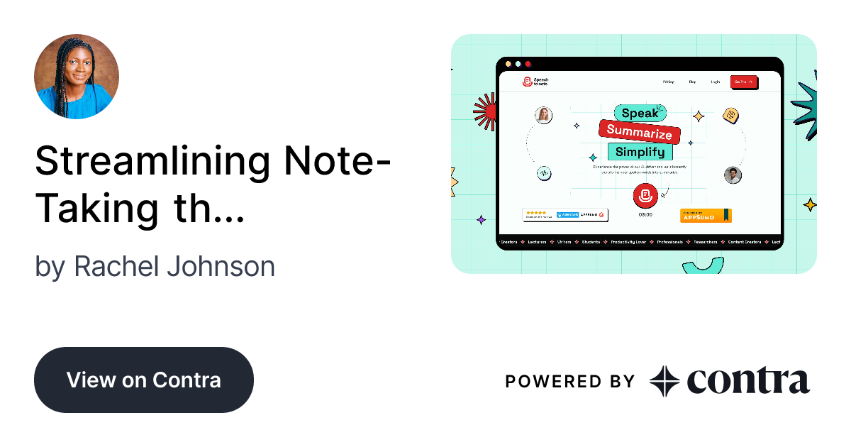 Streamlining Note-Taking through AI. by Rachel Johnson Streamlining Note-Taking through AI. by Rachel Johnson
