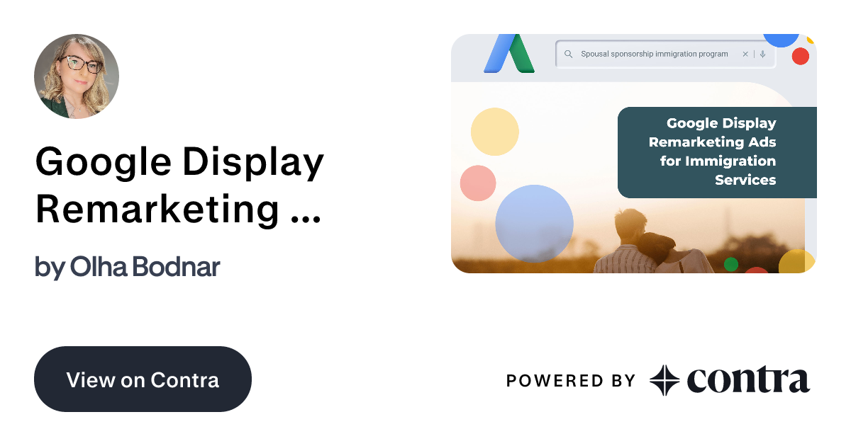 Google Display Remarketing Ads for Immigration Services by Olha Bodnar