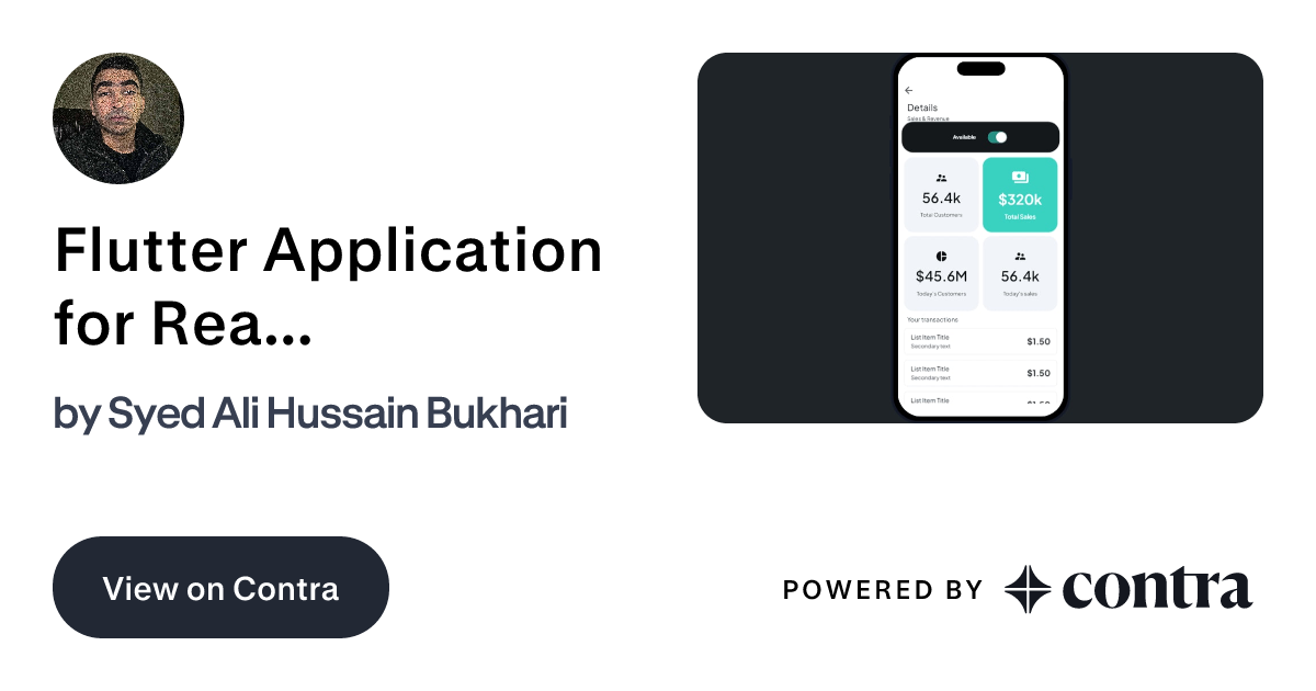 Flutter Application for Real-time Order Tracking by Syed Ali Hussain Bukhari