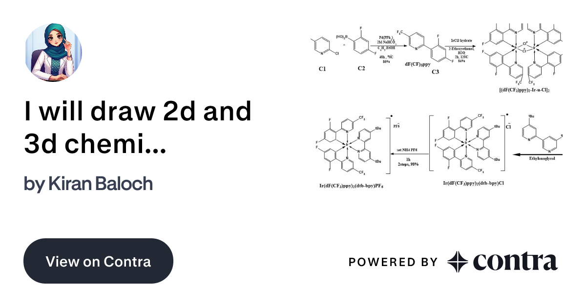 I will draw 2d and 3d chemical structures on chemdraw by Kiran Baloch