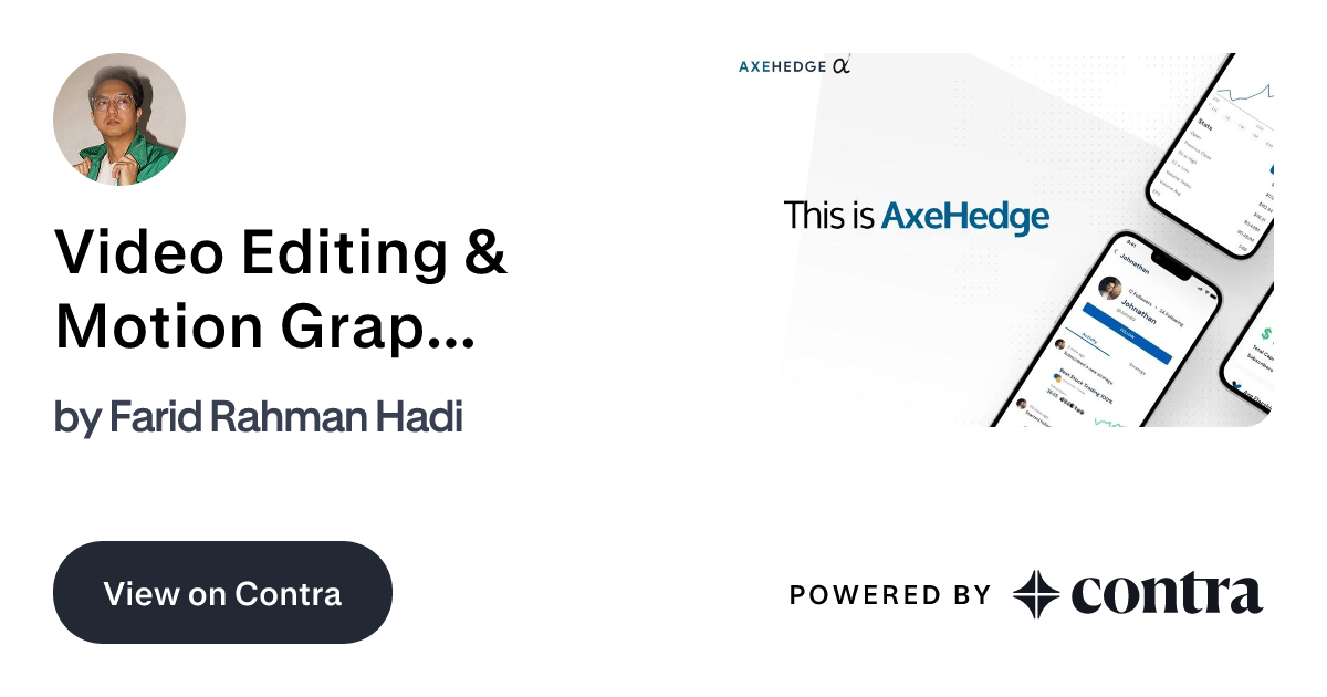 Video Editing & Motion Graphics Services by Farid Rahman Hadi