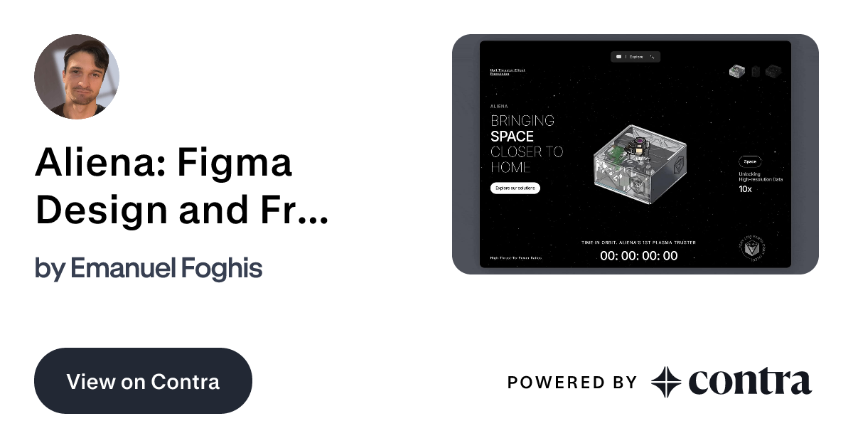 Aliena: Figma Design and Framer Development by Emanuel Foghis