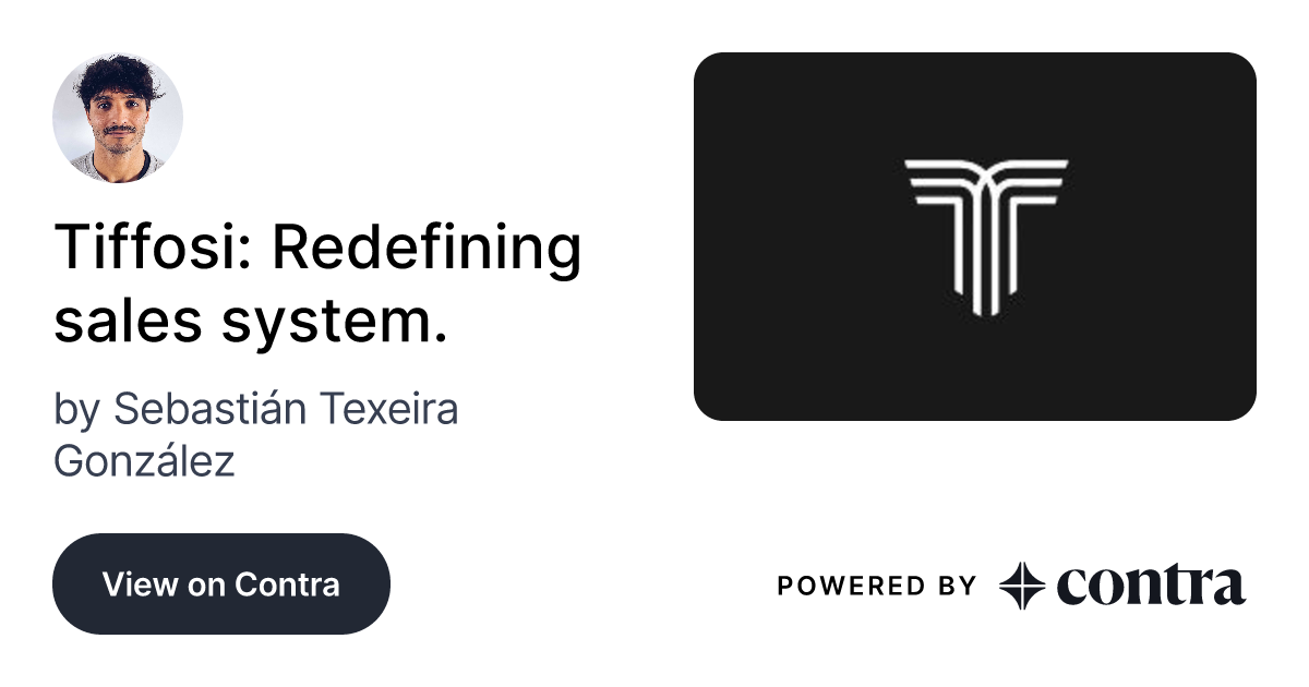 Tiffosi: Redefining sales system. by Sebastián Texeira González Tiffosi: Redefining sales system. by Sebastián Texeira González