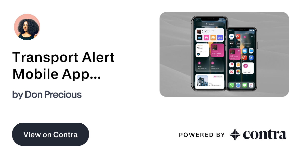 Transport Alert Mobile App - UI/UX Design. by Don Precious