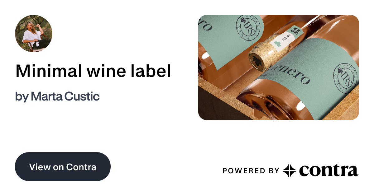 Minimal wine label by Marta Custic