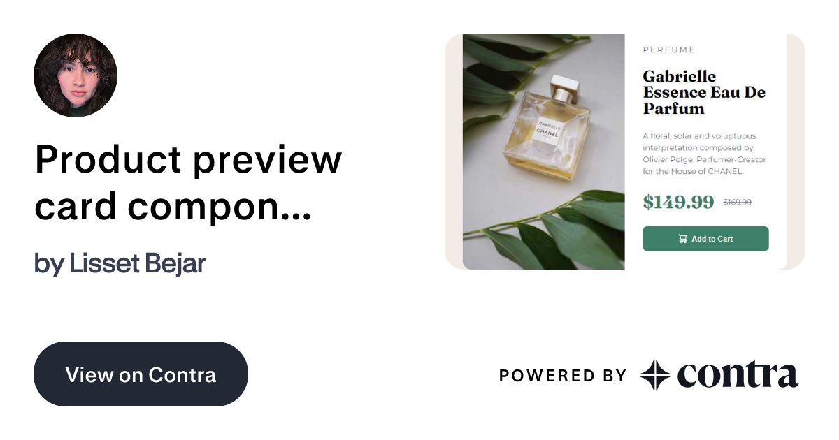 Product preview card component solution by Lisset Bejar