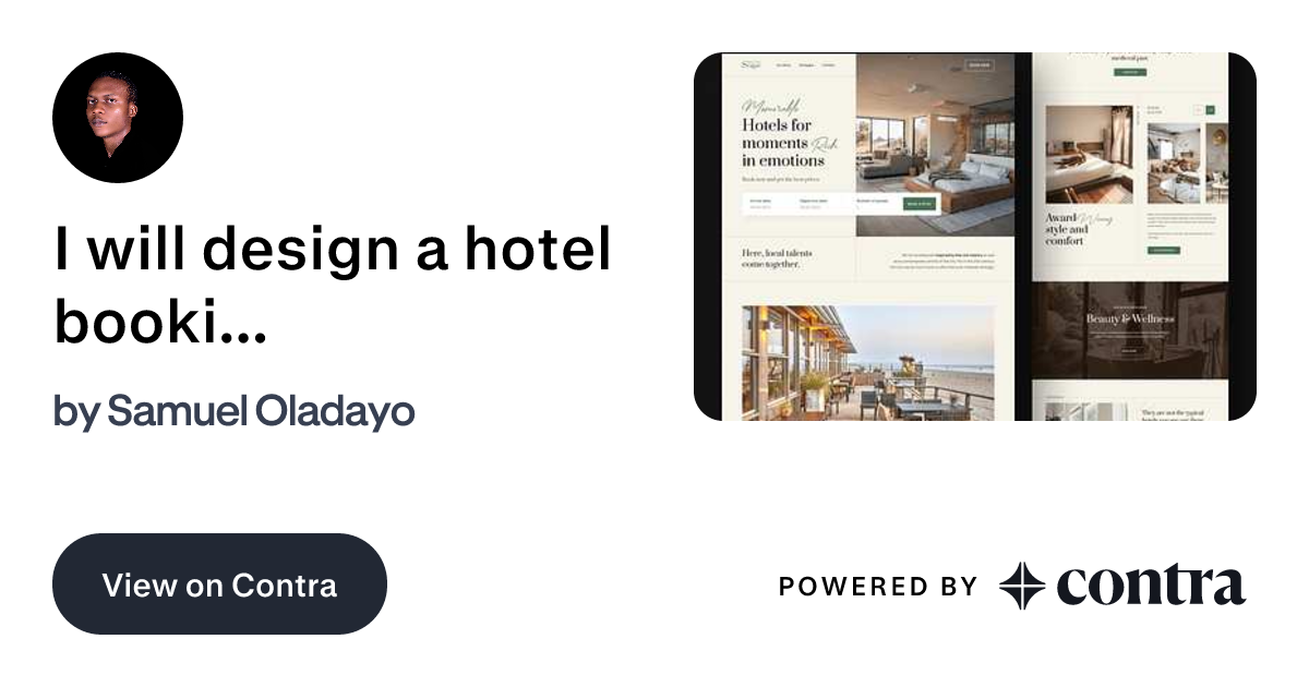 I will design a hotel booking website with a booking system by Samuel Oladayo