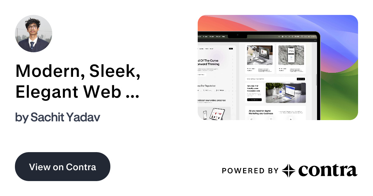 Modern, Sleek, Elegant Web UI/UX design by Sachit Yadav