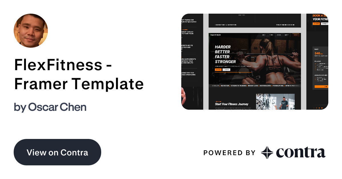 FlexFitness - Framer Template by Oscar Chen