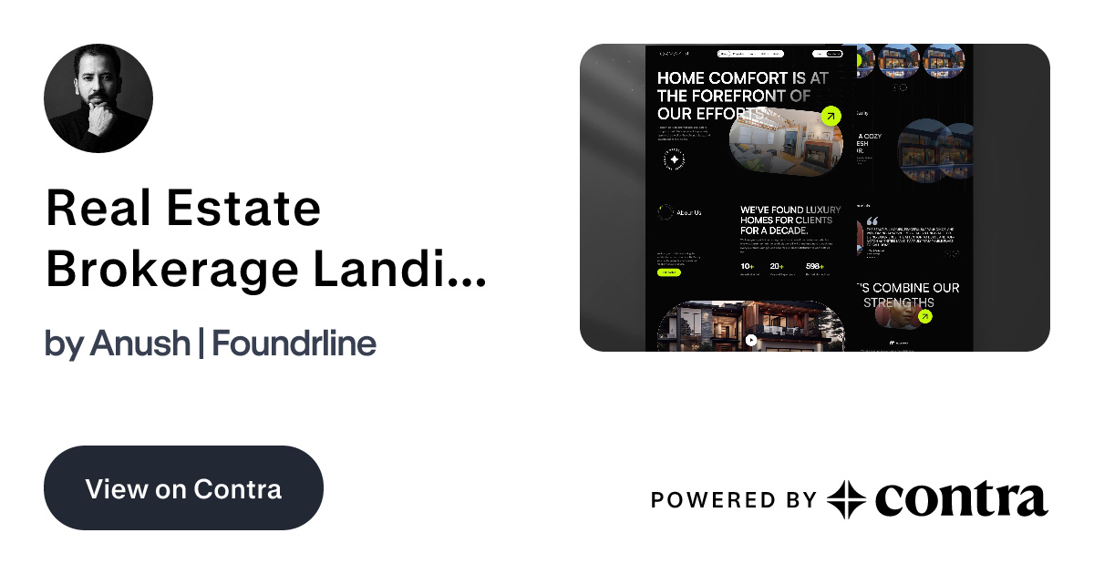 Real Estate Brokerage Landing Page | UI Design by Anush | Foundrline