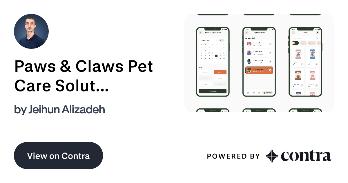 Paws & Claws Pet Care Solution App UI/UX Case Study by Jeihun Alizadeh