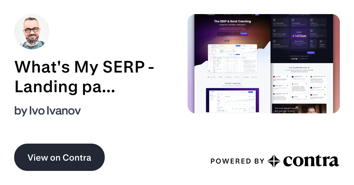 What's My SERP - Landing page design by Ivo Ivanov