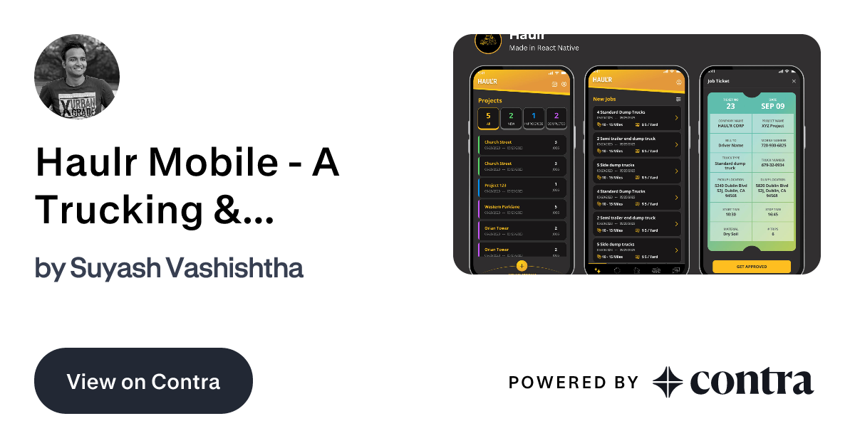 Haulr Mobile - A Trucking & Construction Industry Solution by Suyash Vashishtha