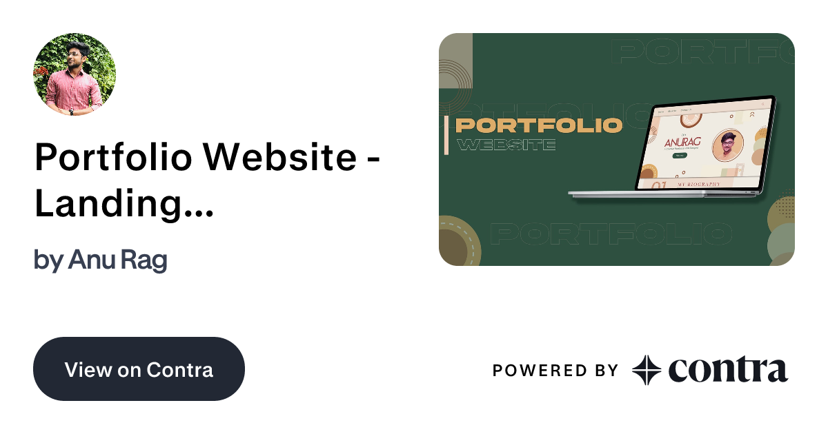 Portfolio Website - Landing Page by Anu Rag