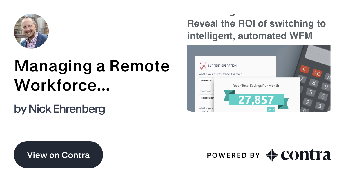 Managing a Remote Workforce with Cloud WFM by Nick Ehrenberg