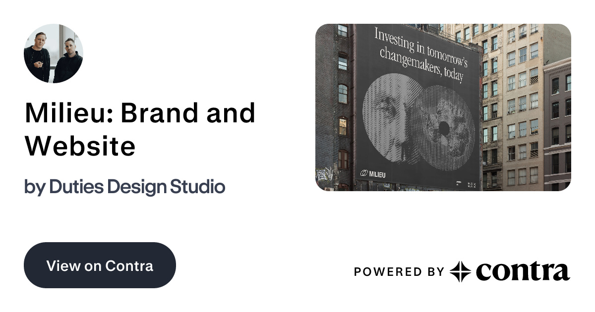 Milieu: Brand and Website by Paul Conley