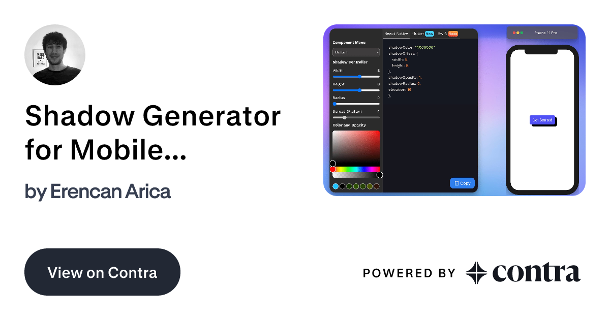 Shadow Generator for Mobile Frameworks by Erencan Arica