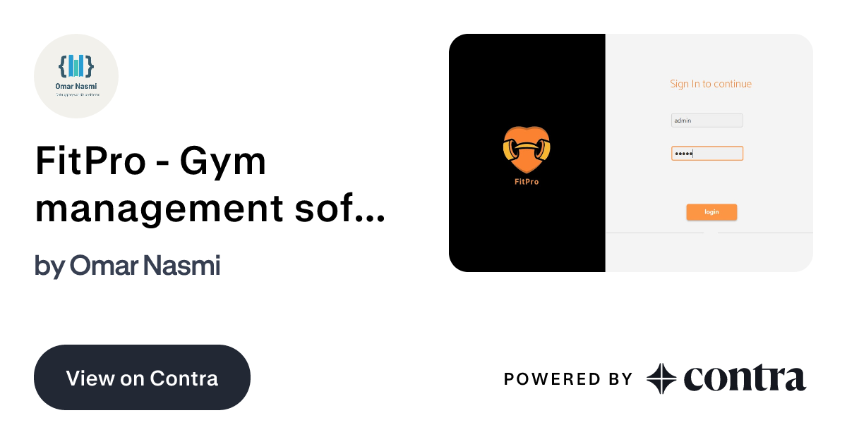 FitPro - Gym management software by Omar Nasmi