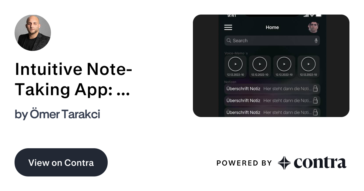 Intuitive Note-Taking App: A Figma Prototype Showcase by Ömer Tarakci
