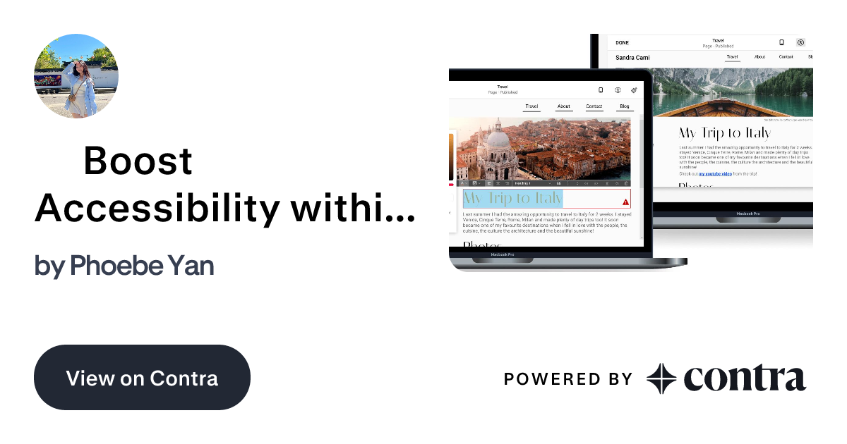 Boost Accessibility within SquareSpace by Phoebe Yan