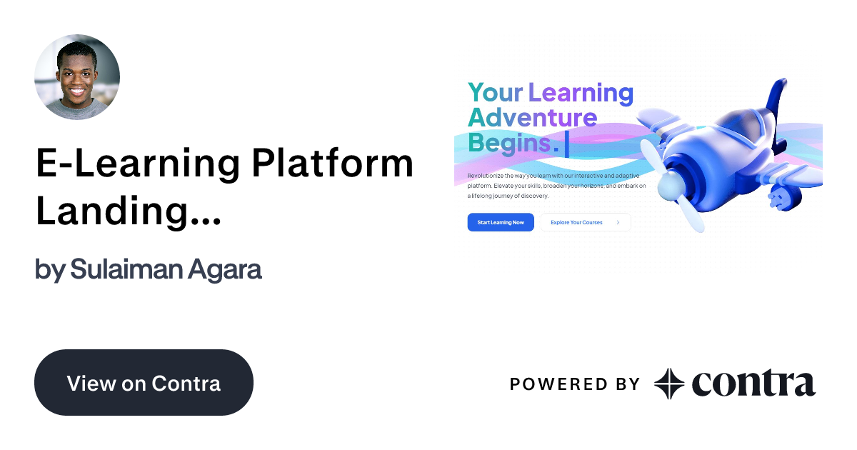 E-Learning Platform Landing Page by Sulaiman Agara