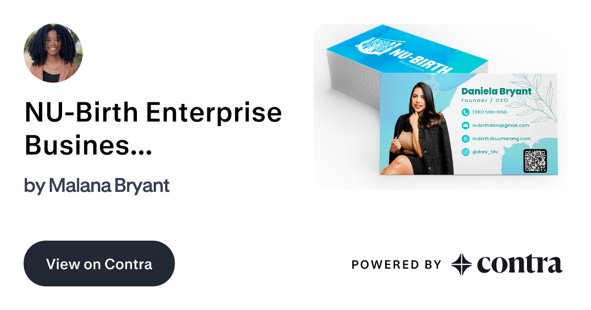 NU-Birth Enterprise Business Card Redesign by Malana Bryant
