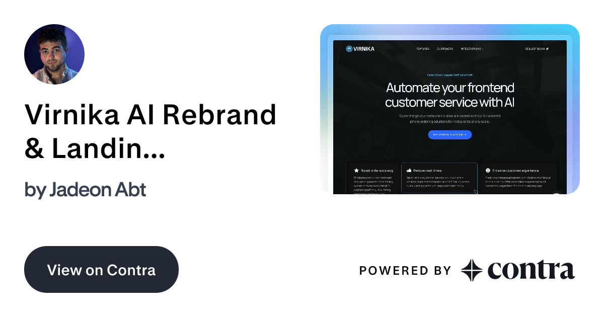 Virnika AI Rebrand & Landing Page Redesign by Jadeon Abt