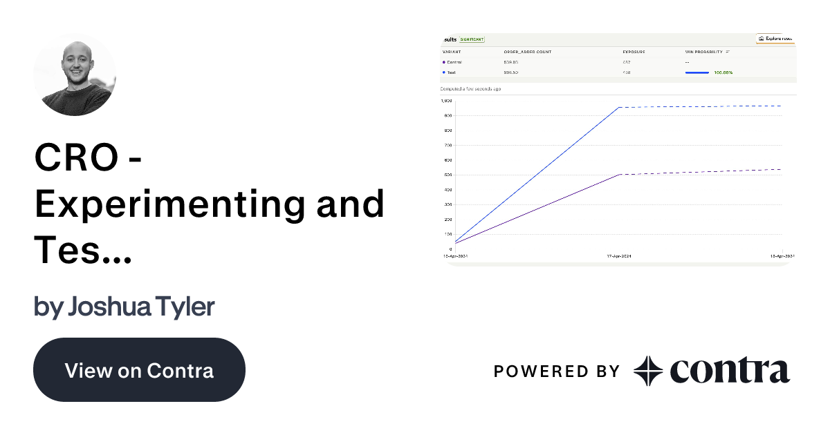 CRO - Experimenting and Testing Every Decision by Joshua Tyler