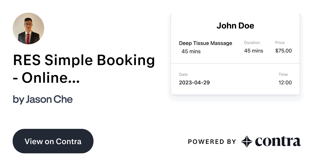RES Simple Booking - Online Appointment Software by Jason Che