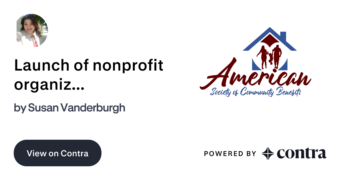 Launch of nonprofit organization by Susan Vanderburgh