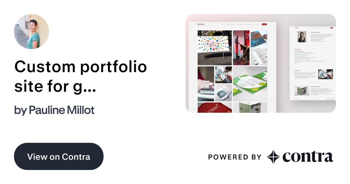 Custom portfolio site for graphic designer by Pauline Millot