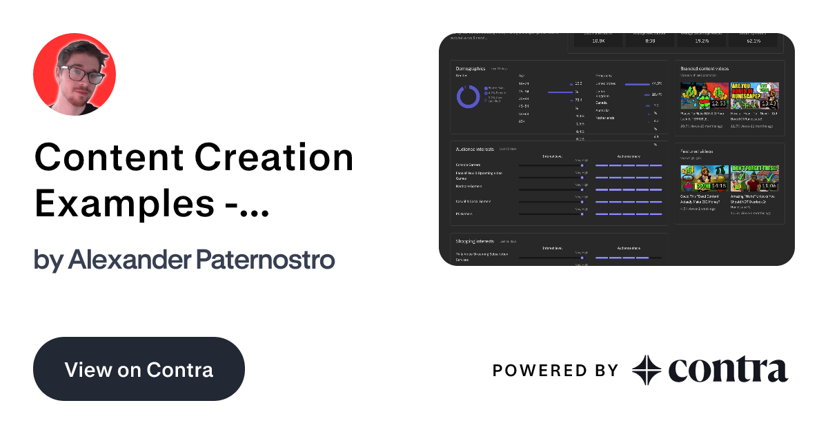 Content Creation Examples - YouTube by Alexander Paternostro