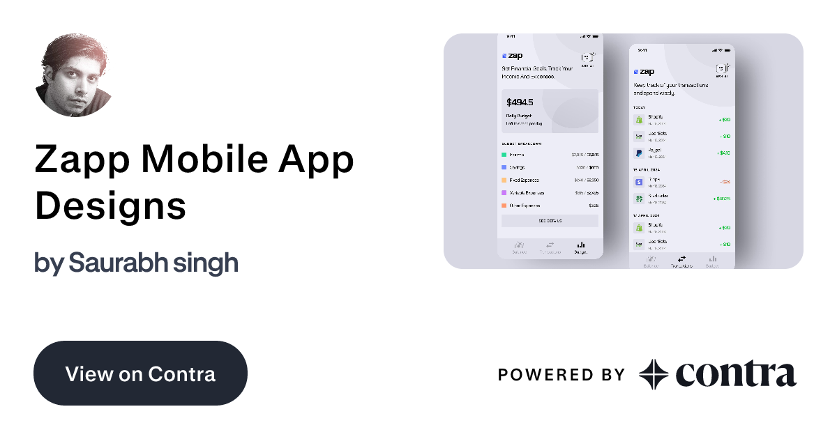 Zapp Mobile App Designs by Saurabh singh