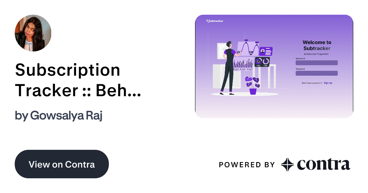 Subscription Tracker :: Behance by Gowsalya Raj