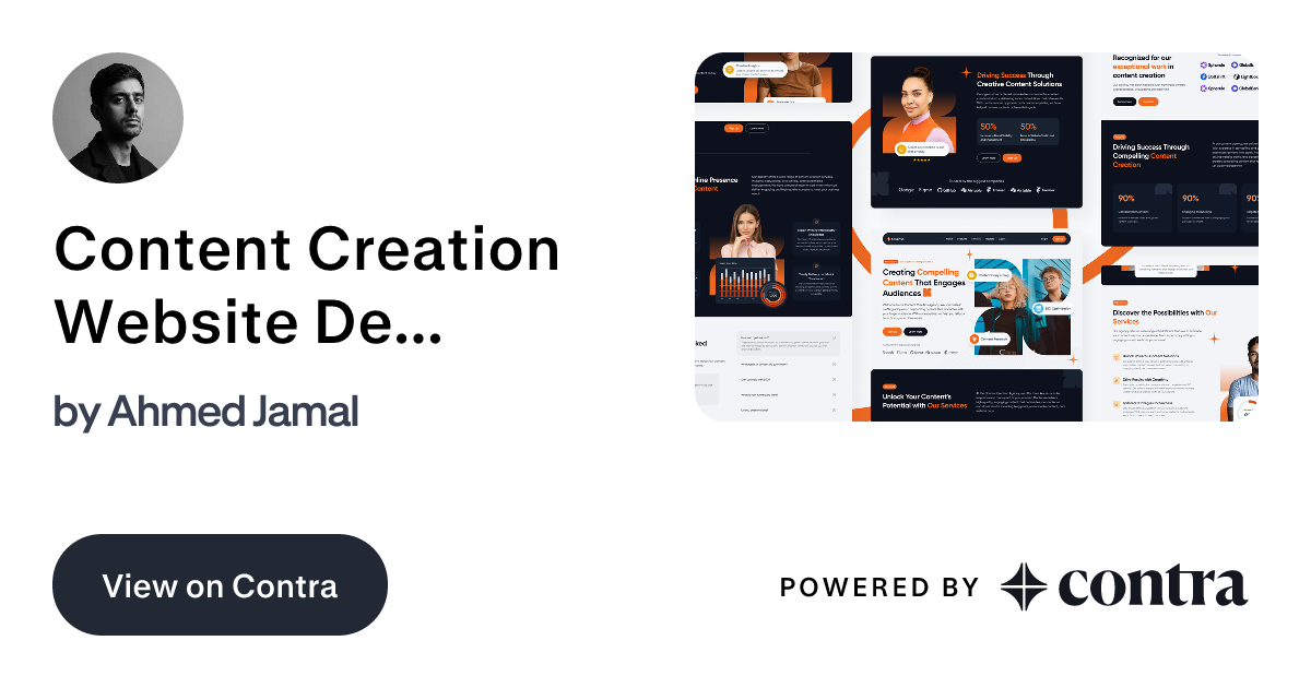 Content Creation Website Design by Ahmed Jamal