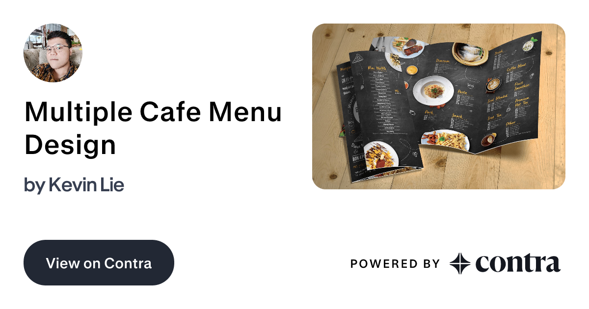 Multiple Cafe Menu Design by Kevin Lie