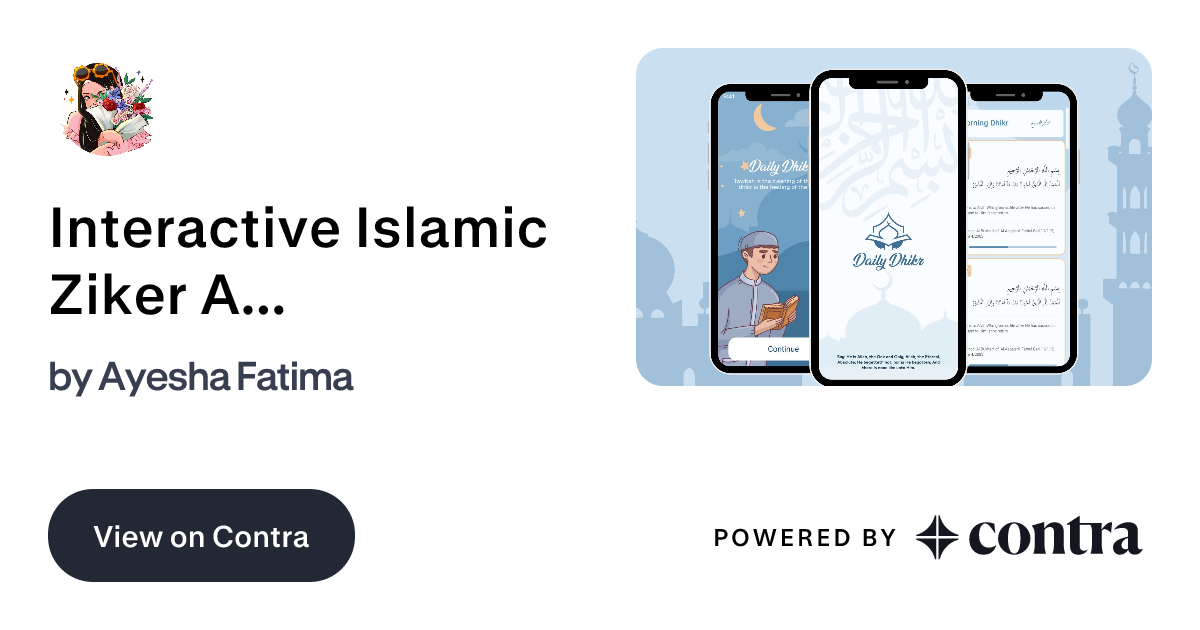 Interactive Islamic Ziker App UX and Visual design by Ayesha Fatima