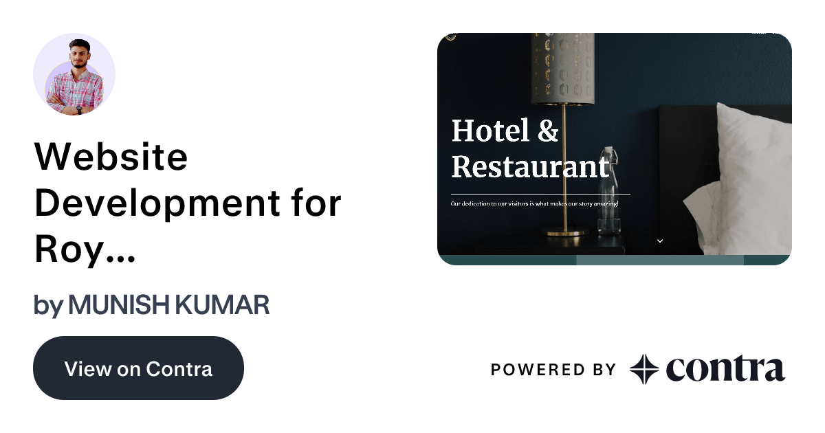 Website Development for Royal Hotel Booking by MUNISH KUMAR