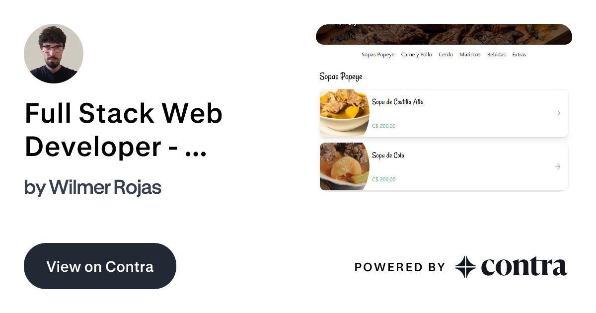 Full Stack Web Developer - Sopas y Asados Popeye by Wilmer Rojas