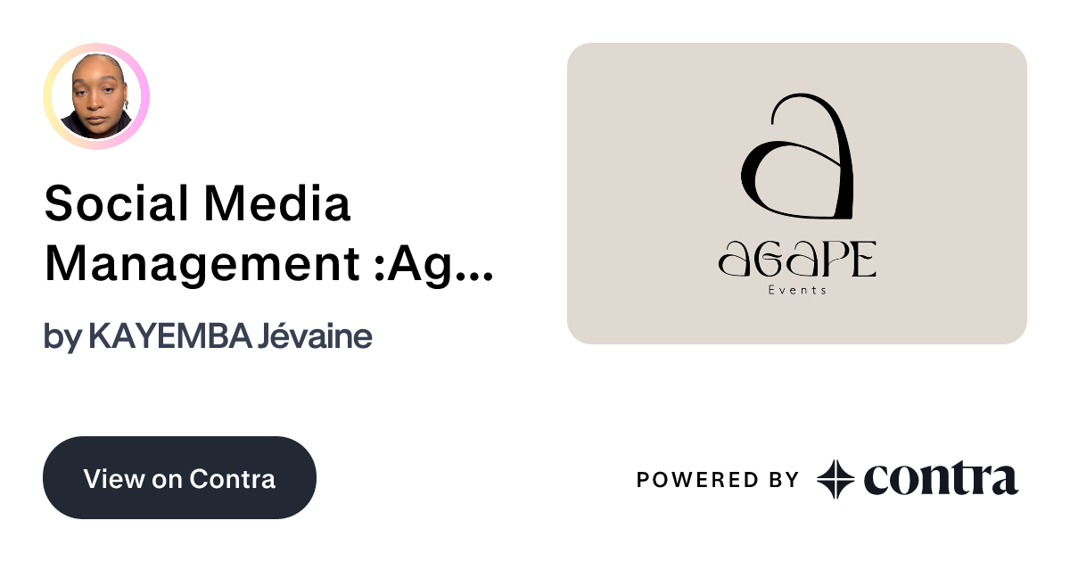 Social Media Management :Agape Events by Jévaine KAYEMBA