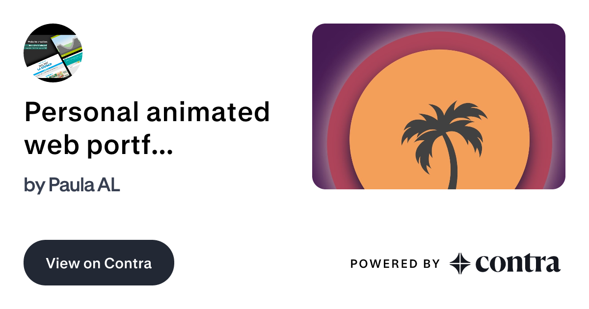 Personal animated web portfolio by Paula AL