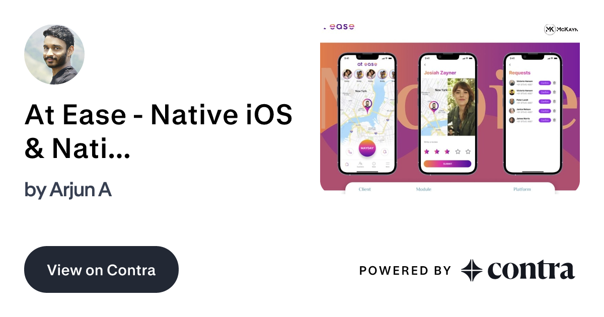 At Ease - Native iOS & Native Android by Arjun A