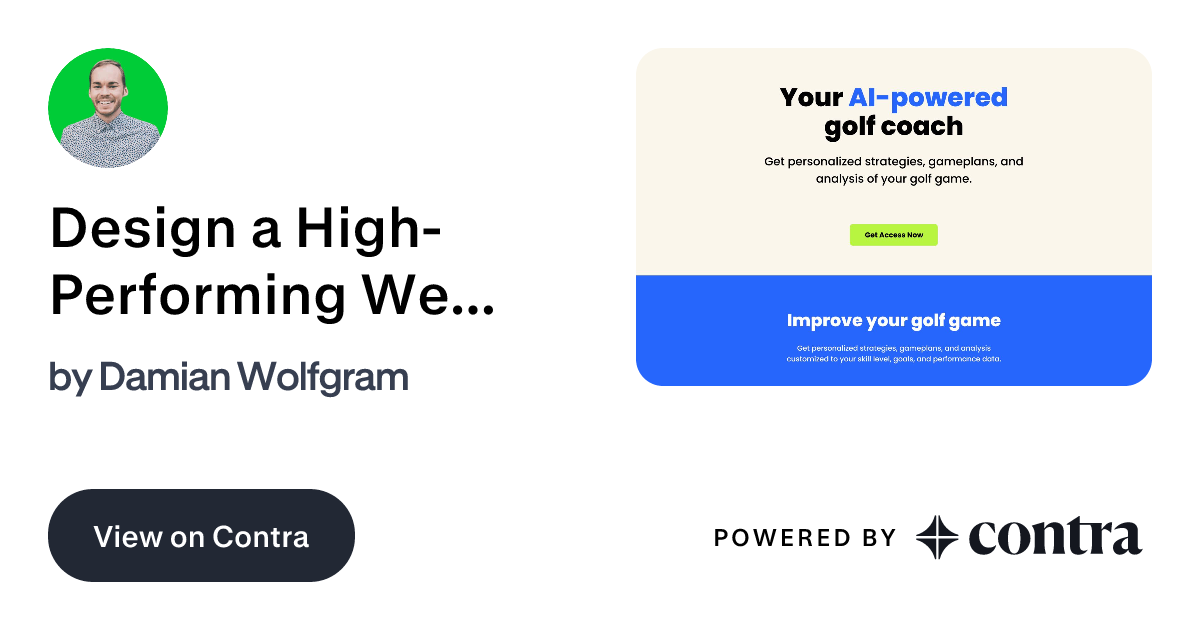 Design a High-Performing Website and MVP by Damian Wolfgram