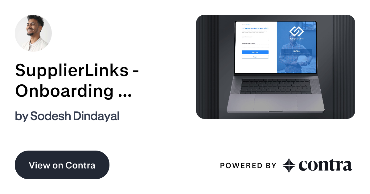 SupplierLinks - Onboarding Re-design for Increased Conversion by Sodesh Dindayal