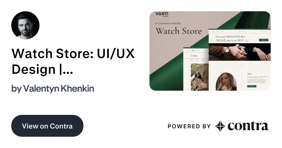 Watch Store: UI/UX Design | eCommerce Website by Valentyn Khenkin