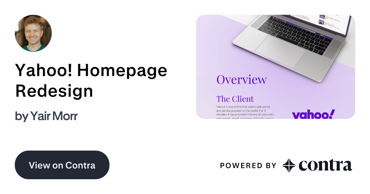 Yahoo! Homepage Redesign by Yair Morr