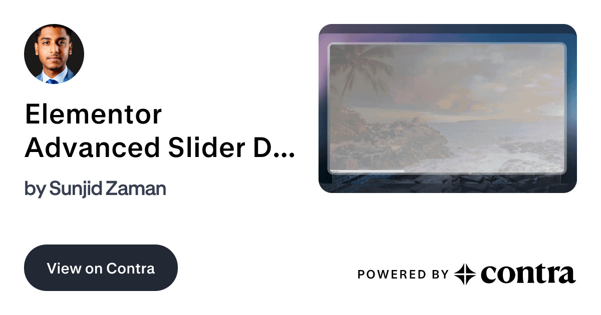 Elementor Advanced Slider Design (Hero Section) by Sunjid Zaman