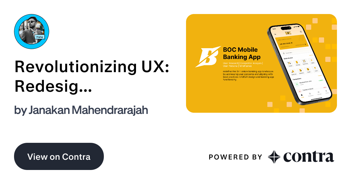 Revolutionizing UX: Redesigning the BOC Mobile Banking App by Janakan ...