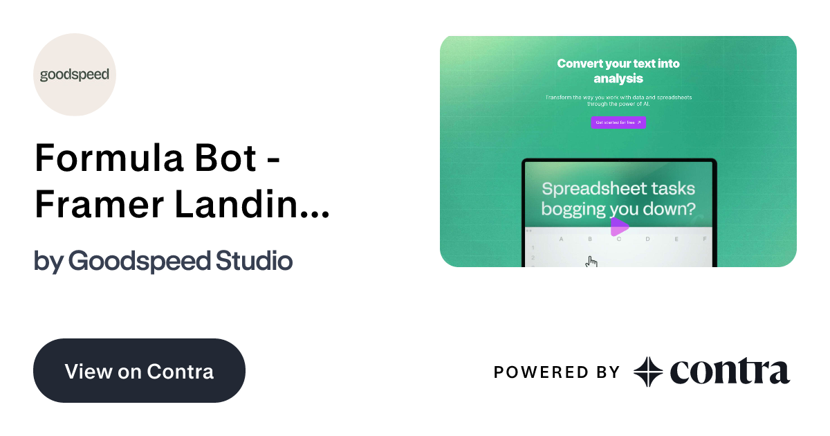 Formula Bot - Framer Landing & Product Pages by Goodspeed Studio