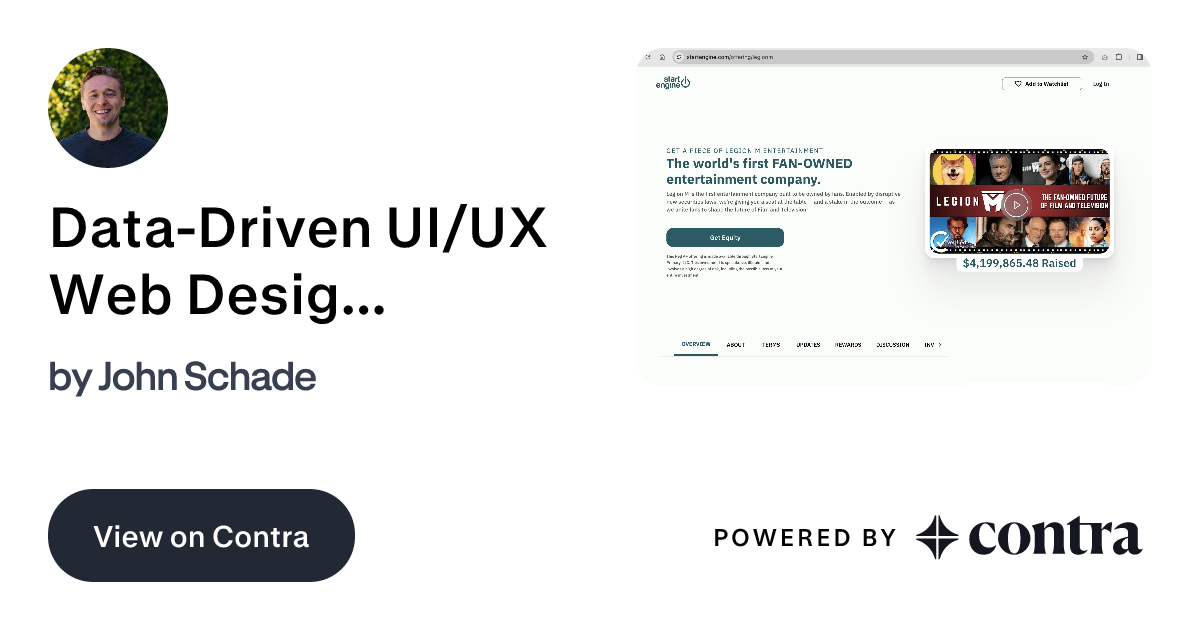 Data-Driven UI/UX Web Design Case Study by John Schade